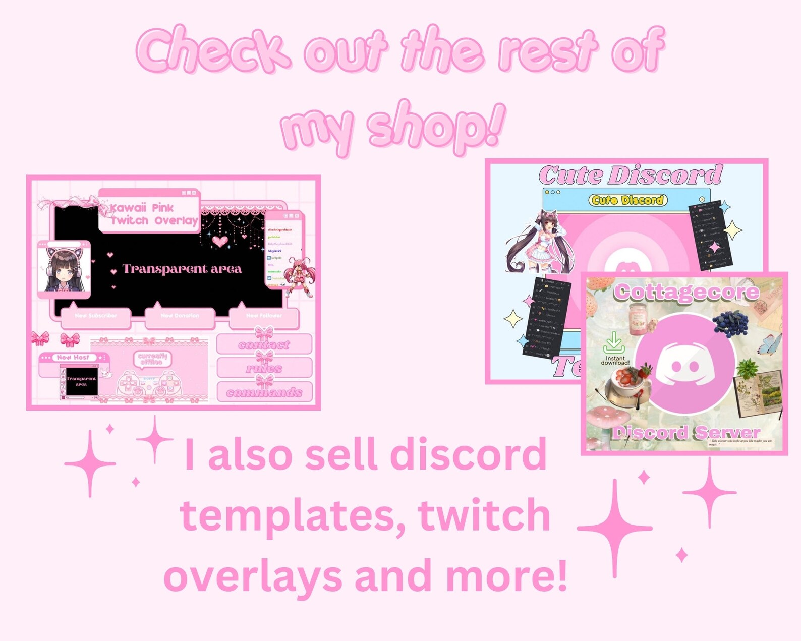 250 Kawaii Pink Emotes for Twitch Streamer Pink Aesthetic Emotes for ...