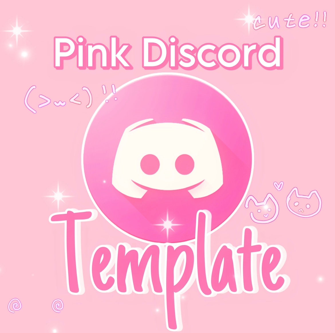Pink Aesthetic Discord Template INSTANT DOWNLOAD - Etsy