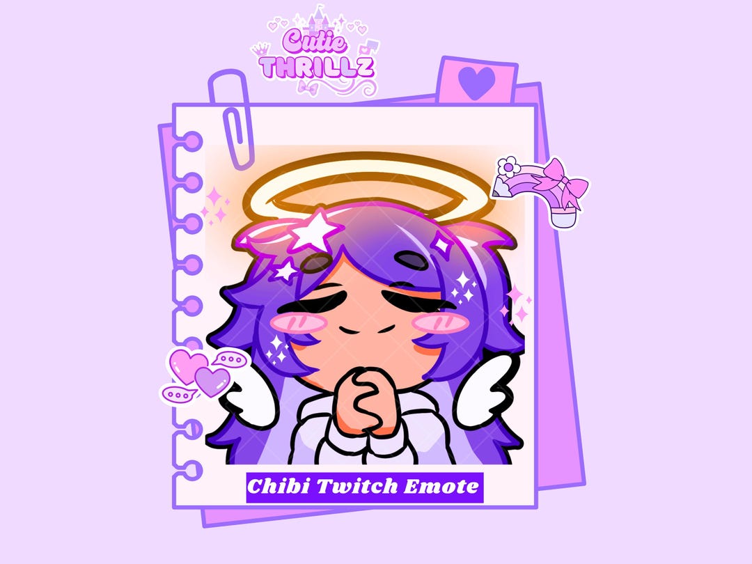 Chibi Black Girl Angel Emote: Purple Kawaii Art (digital Download) - Etsy