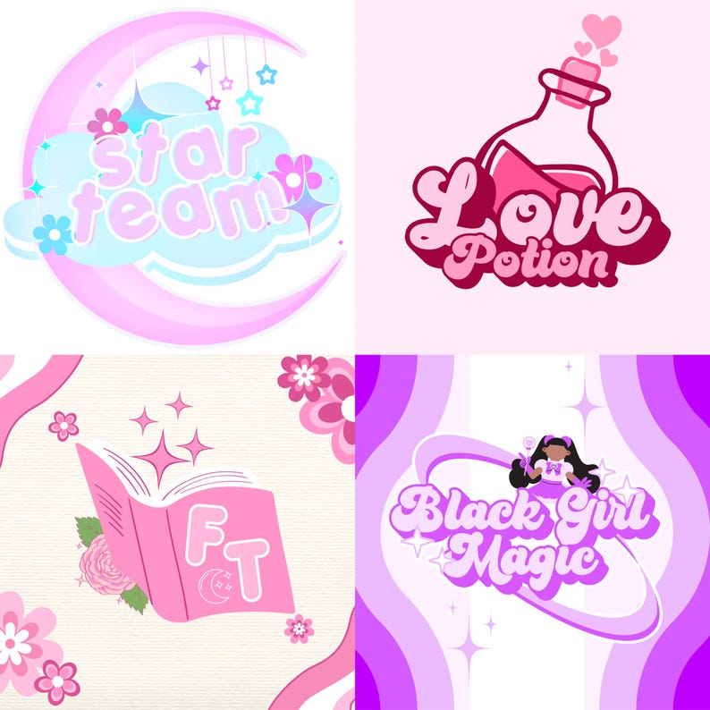 Custom Y2K Logo Design | Cute Logo Commissions | Kawaii Business Logo ...