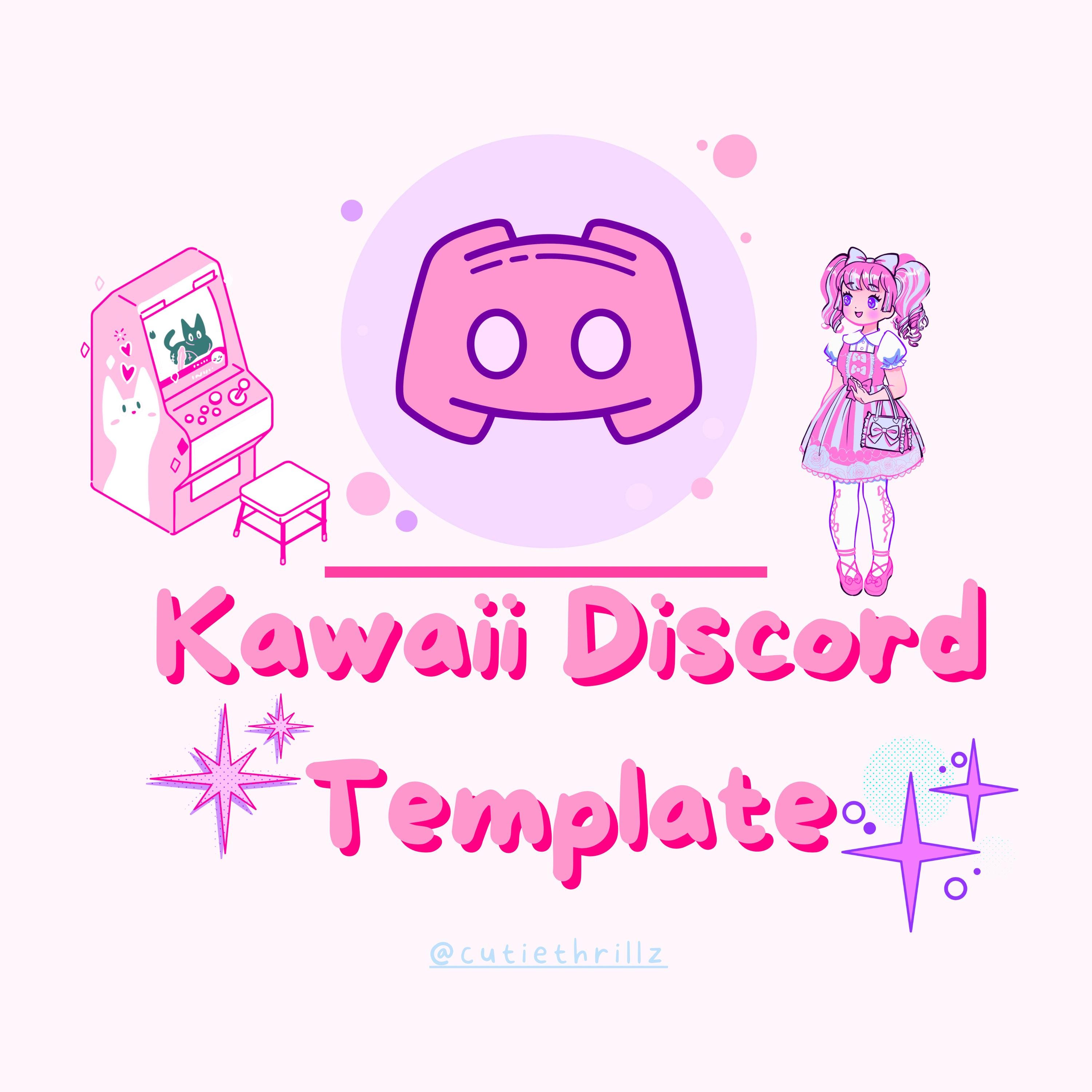 Kawaii Aesthetic Discord Template INSTANT DOWNLOAD | Twitch Streamer ...