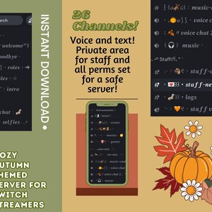 Autumn Aesthetic Discord Server Template for Twitch Streamer | Cute ...