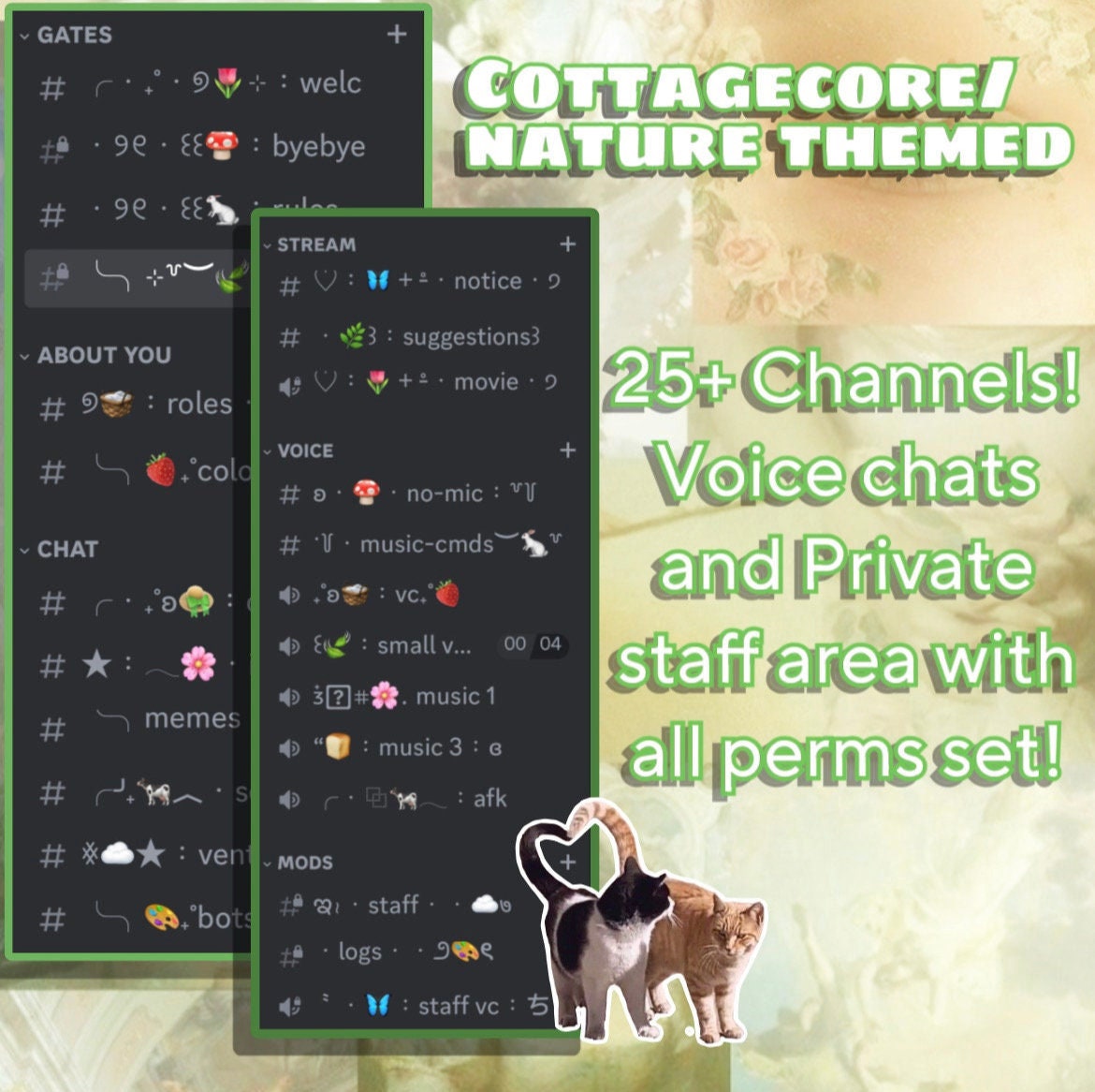 Cozy Discord Server Template With 100+ Emotes | Aesthetic Discord ...