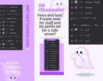 Spooky Pastel Halloween Discord Server Template for Twitch Streamer Emo ...