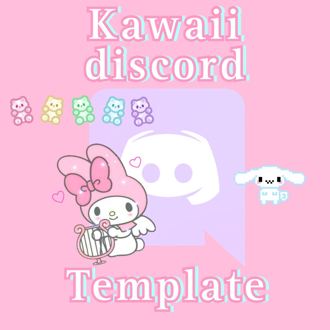 Kawaii Aesthetic Discord Template INSTANT DOWNLOAD Twitch Streamer ...