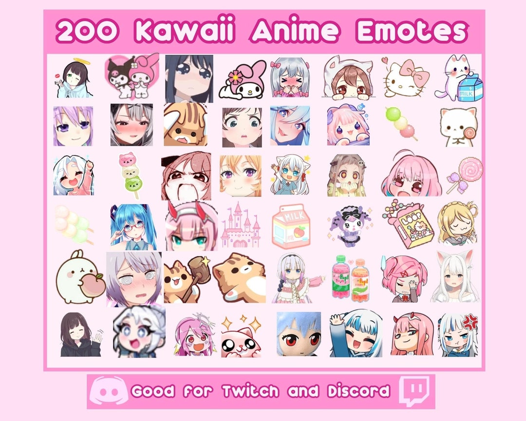 200 Cute Anime Girl Emotes for Twitch and Discord Cute/funny - Etsy New ...