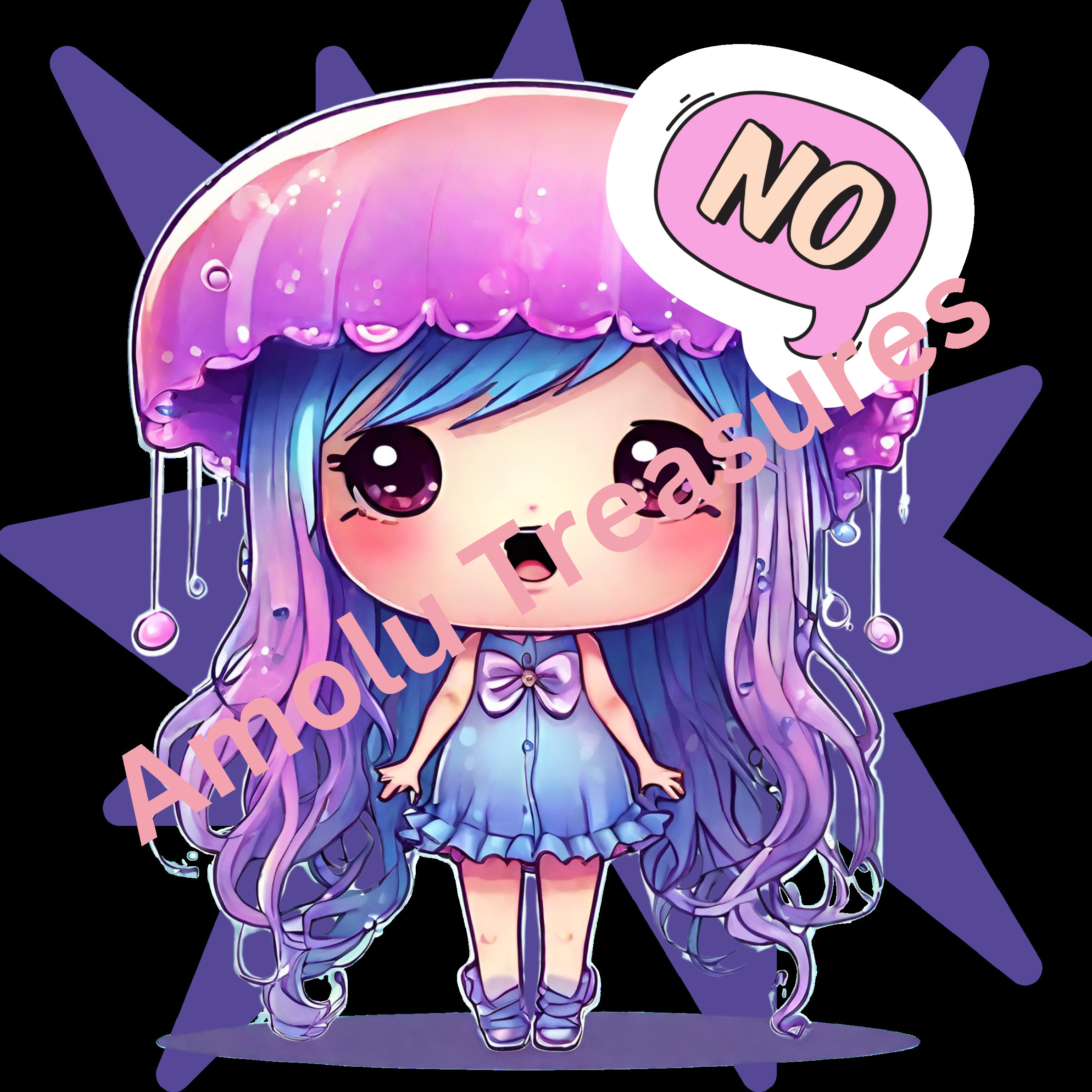 Coquette Chibi Jellyfish Emotes, Animated Emotes for Twitch, Youtube ...