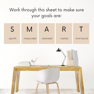 SMART Goal Setting Worksheet Printable – Personal Goal Planner, Instant ...