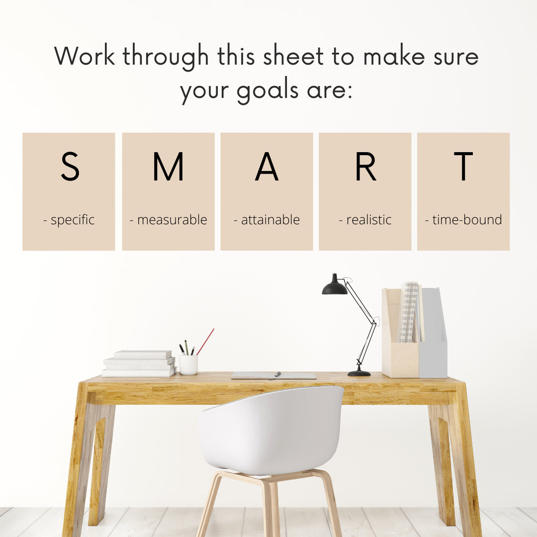 SMART Goal Setting Worksheet Printable – Personal Goal Planner, Instant ...