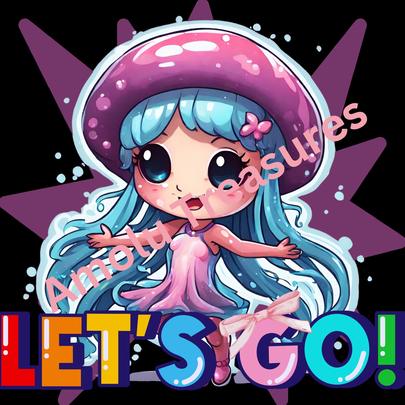 Coquette Chibi Jellyfish Emotes, Animated Emotes for Twitch, Youtube ...