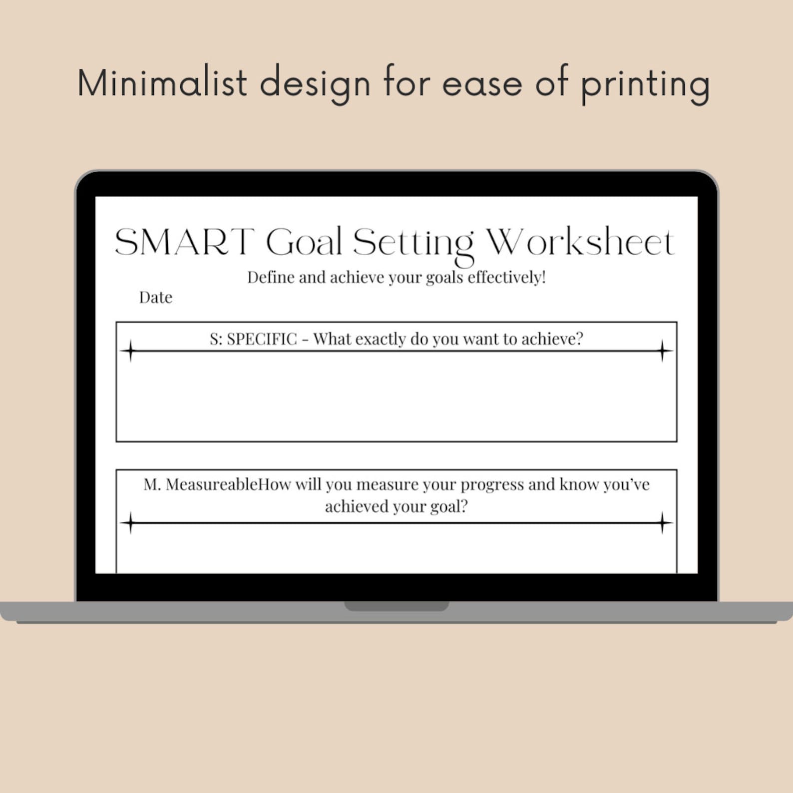 SMART Goal Setting Worksheet Printable – Personal Goal Planner, Instant ...