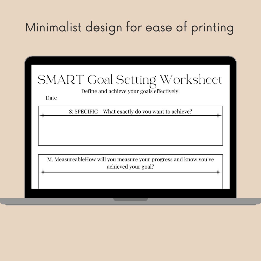 SMART Goal Setting Worksheet Printable – Personal Goal Planner, Instant ...