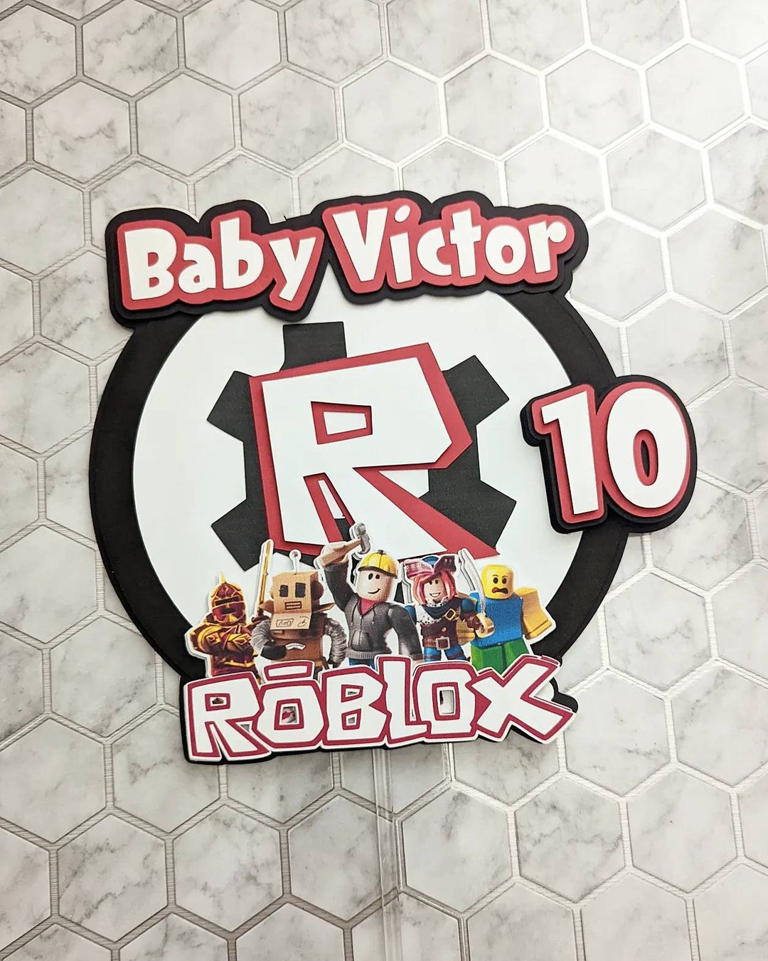 Roblox Theme Cake Topper Roblox Cake Decor - Etsy