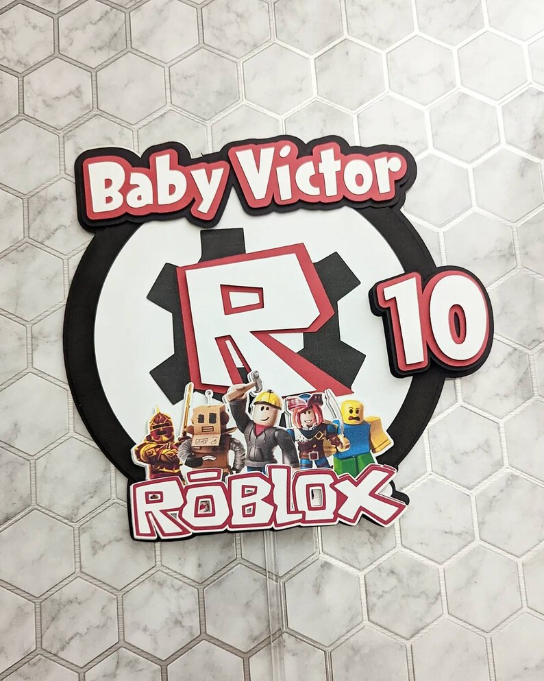 Roblox Theme Cake Topper Roblox Cake Decor - Etsy