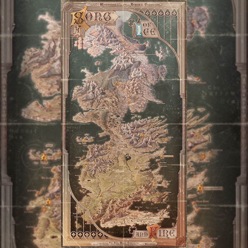 DIGITAL Map of Westeros - A Song of Ice and Fire - Etsy