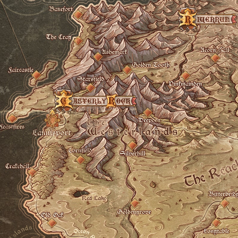 DIGITAL Map of Westeros A Song of Ice and Fire - Etsy UK