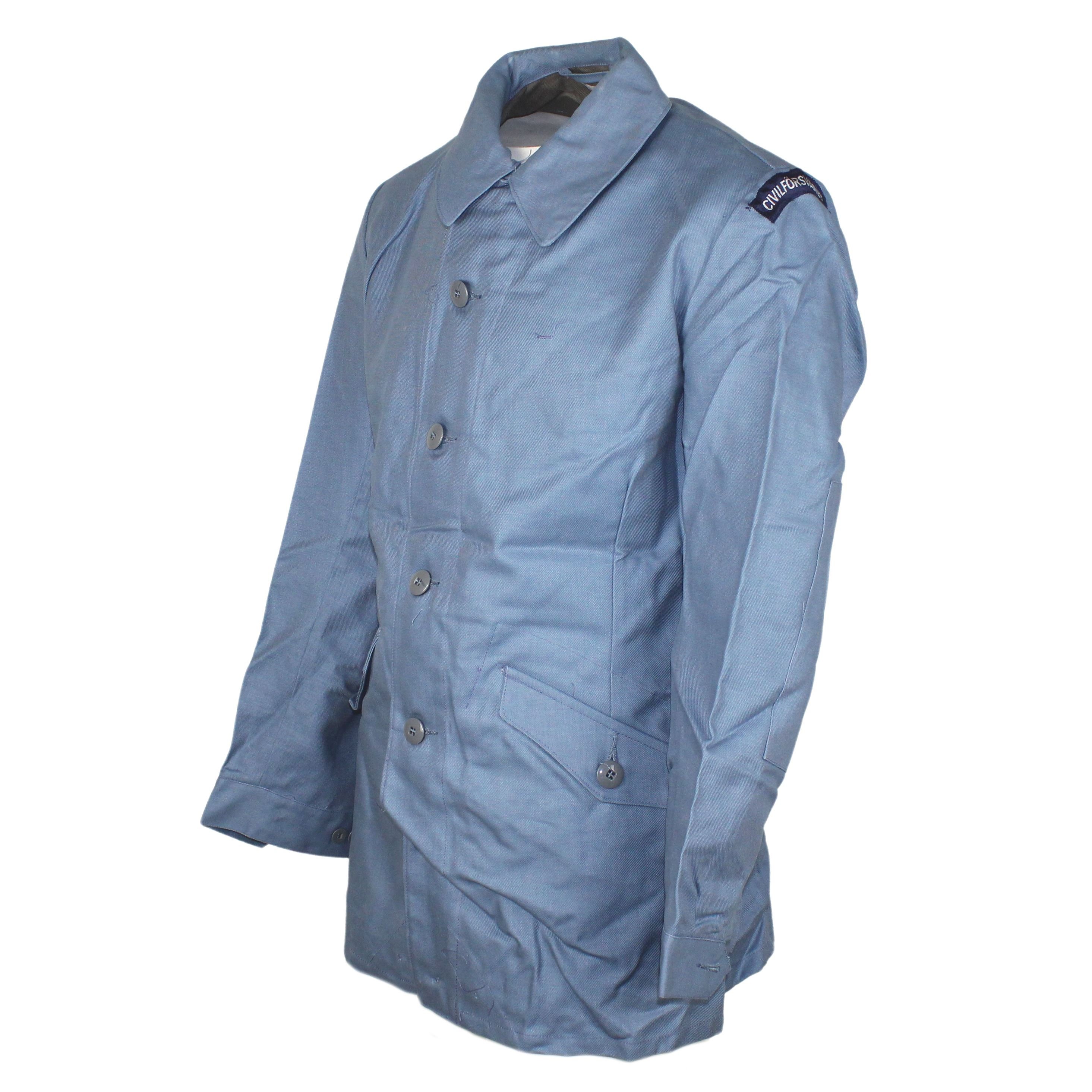 Veste d'uniforme de protection civile suédoise originale denim bleu ...