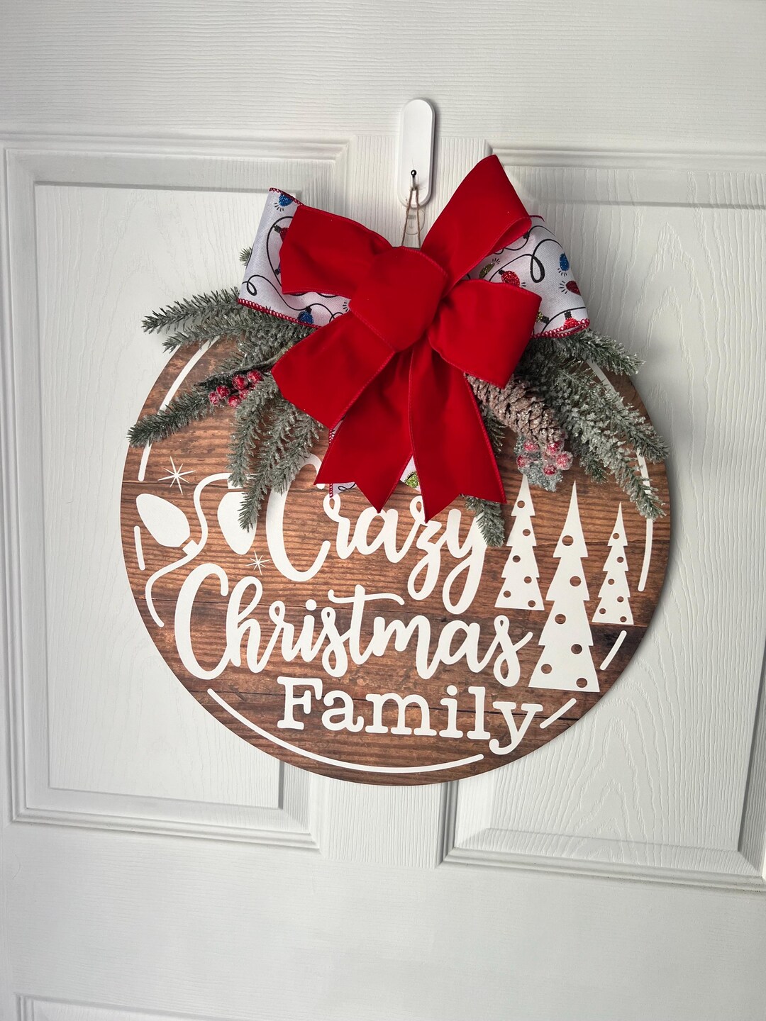 Christmas Door Hanger, Holiday Door Hanger, Festive Door Hanger ...