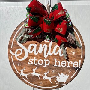 Christmas Door Hanger: Santa Stop Here Holiday Decor - Etsy