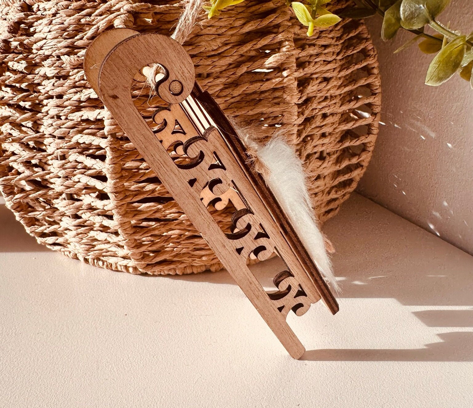 Wooden Santa Sleigh Sled Bells Christmas Tree Bauble Decoration Boho ...