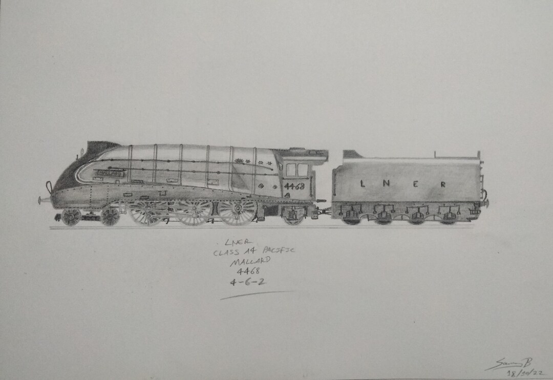 Original Drawing: LNER A4 Mallard - Etsy