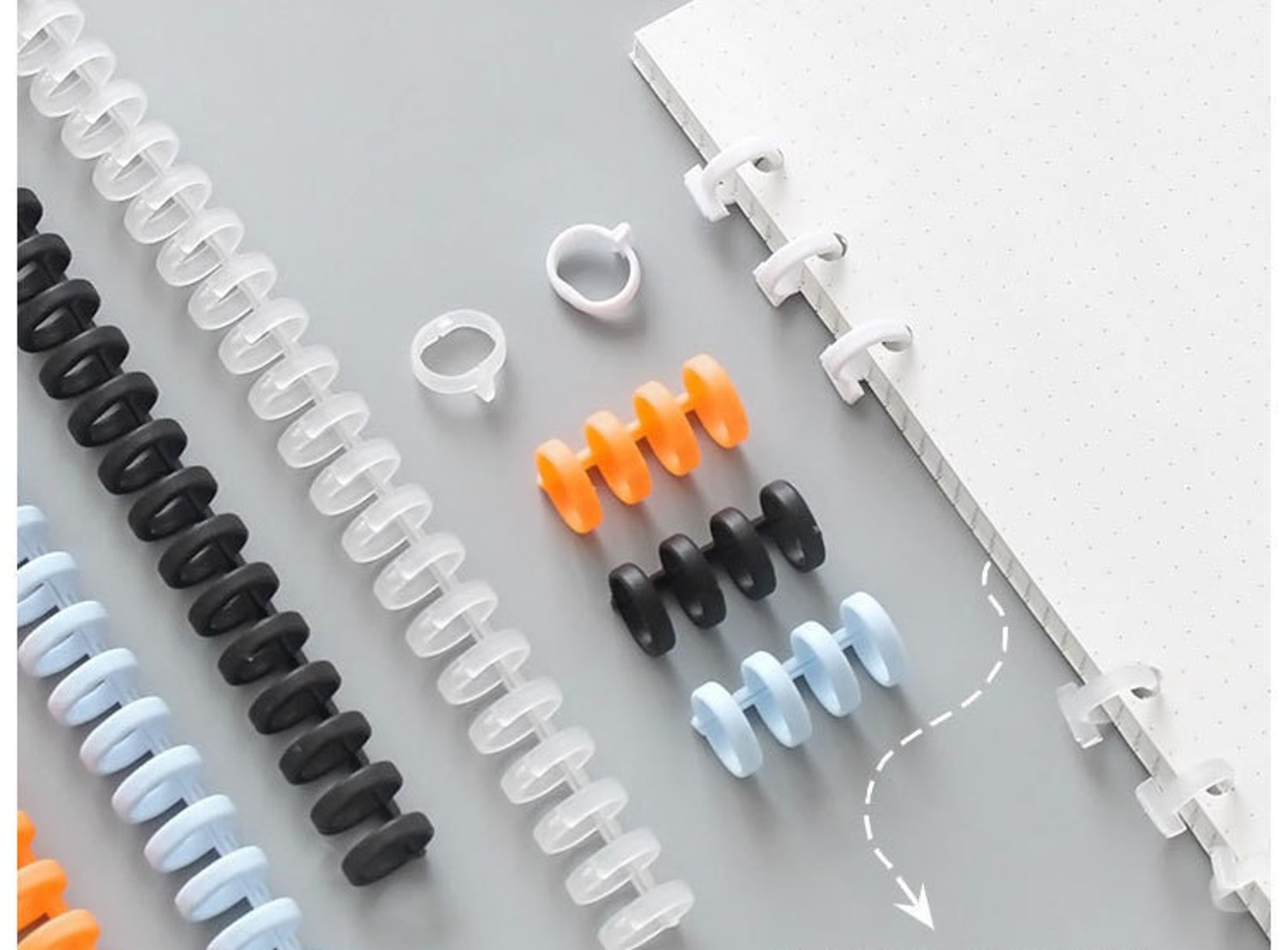 Reusable Binding 10pc 12mm 1/2in. 30 Holes Binder Rings, A4 Notebook ...