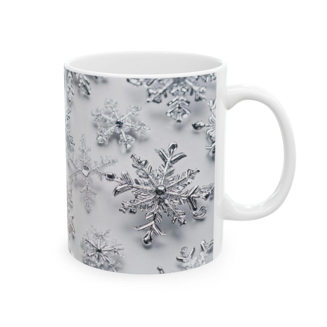 Snowflake Ceramic Mug, Winter Coffee Cup, Christmas Tea Mug, Holiday ...