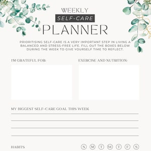 Printable Self-care Planner, Zum Downloaden, Digital Self-care Planner ...