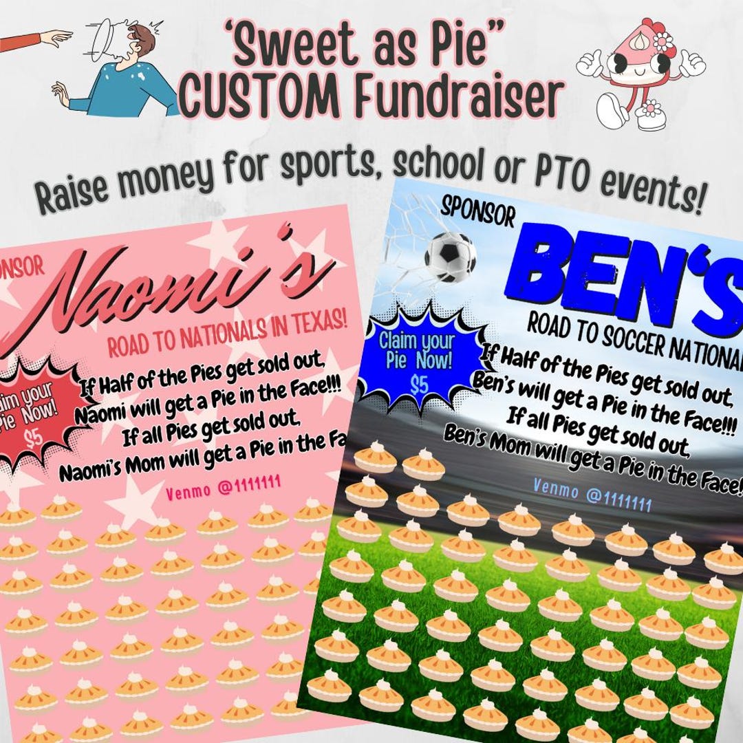 Pie Throwing Fundraiser Digital Download Fun Charity Event School ...