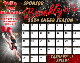 Pay the Day Cheer Team Fundraiser Cash Calendar School PTO Fundraiser ...