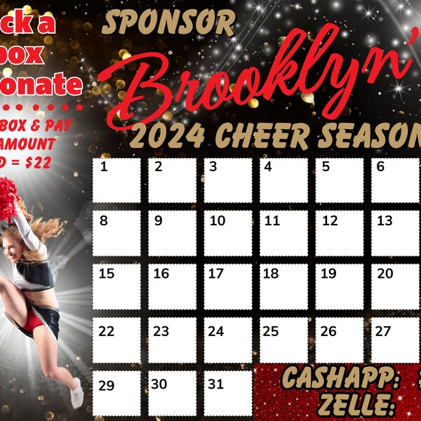 Cheer Uniform Calendar - Etsy