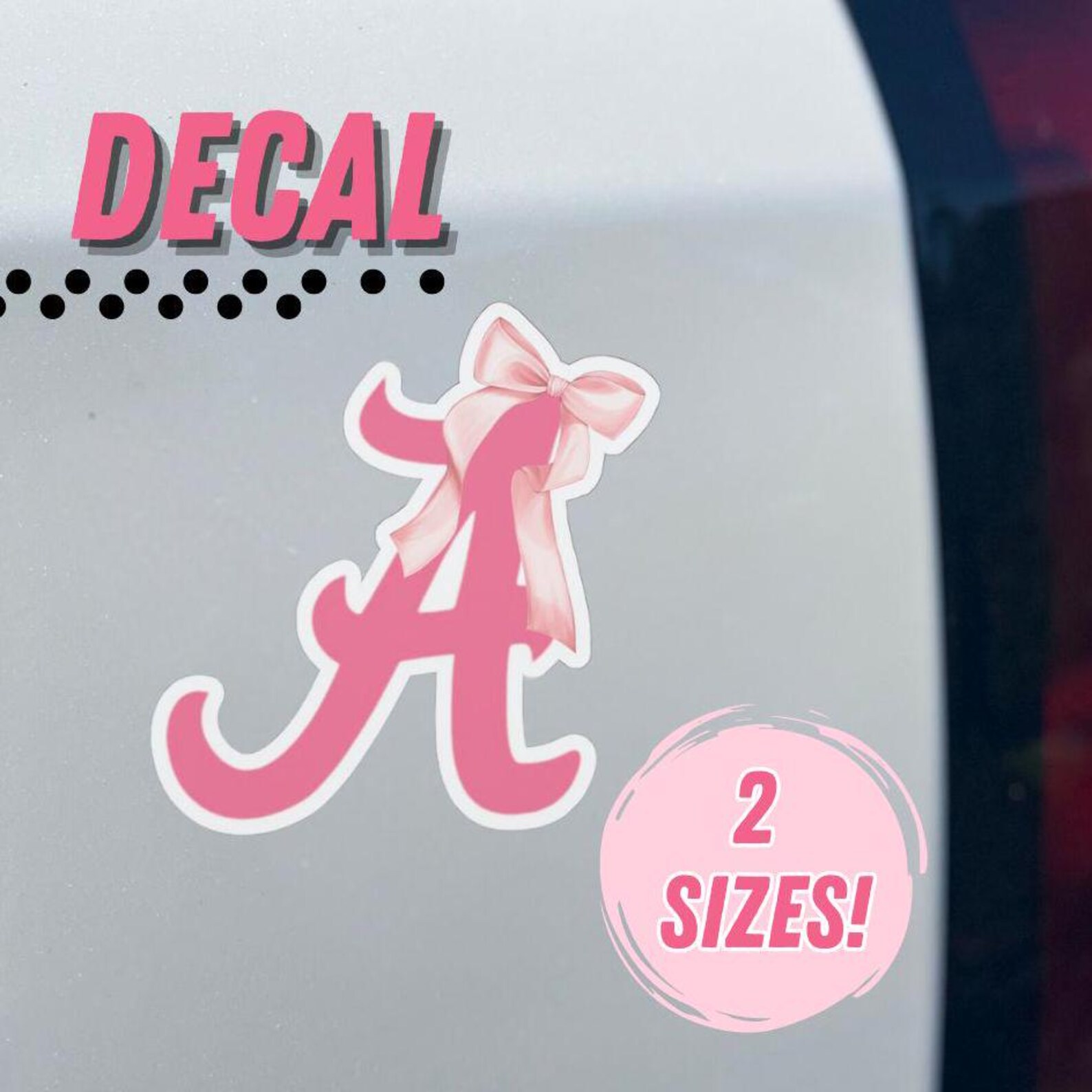 Crimson Tide Car Decal, Alabama A Logo With Bow, Waterproof Fan Gift - Etsy