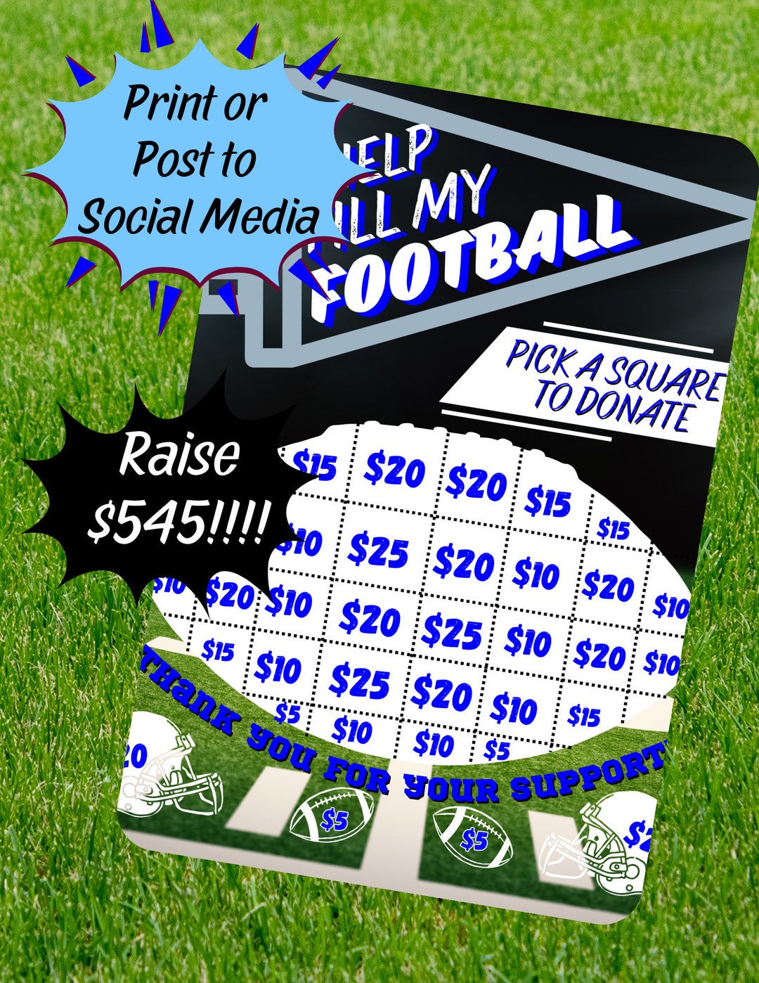 Football Fundraiser | Digital Fundraiser | Download | Pick a Date ...