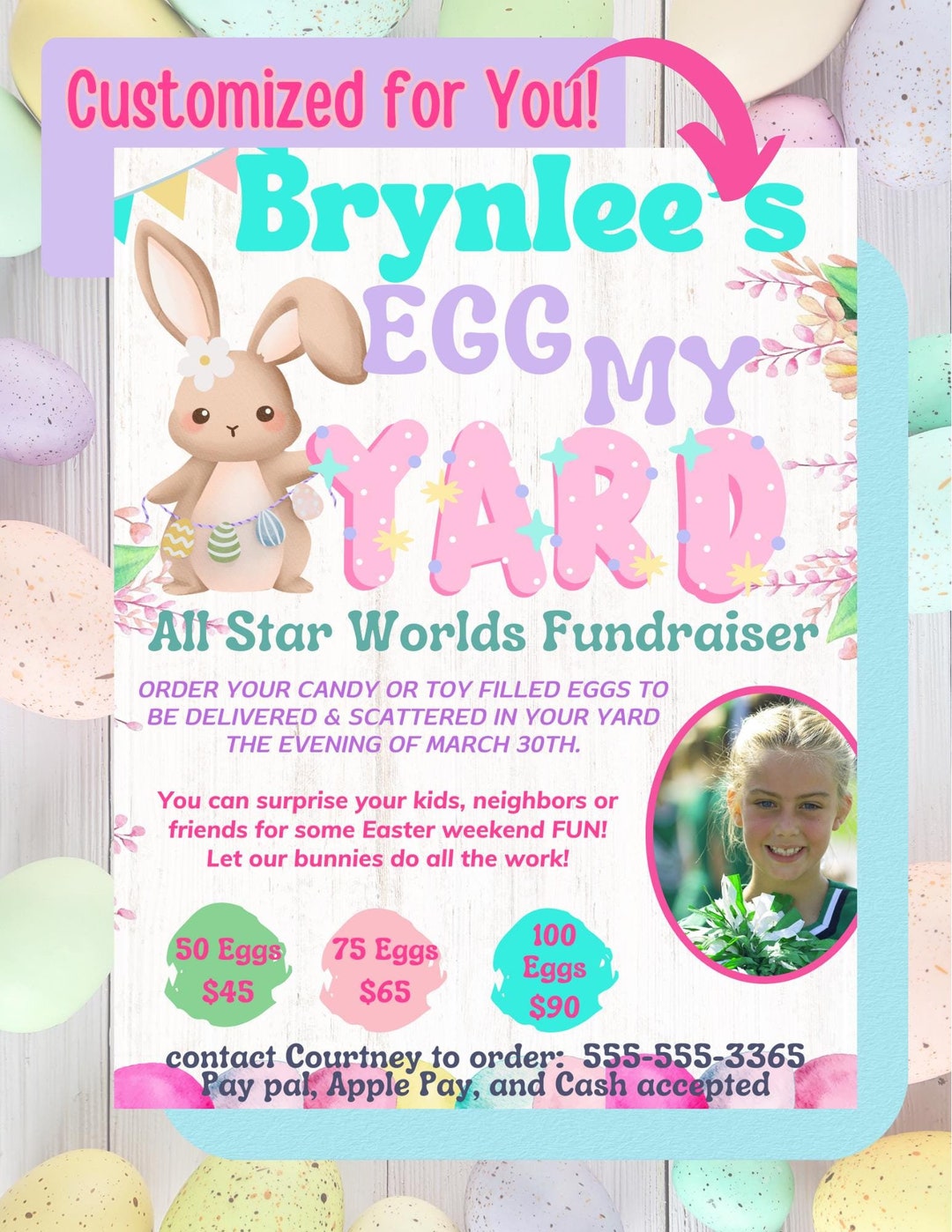Easter Egg Hunt Fundraiser Flyer: Customizable Digital Download for ...