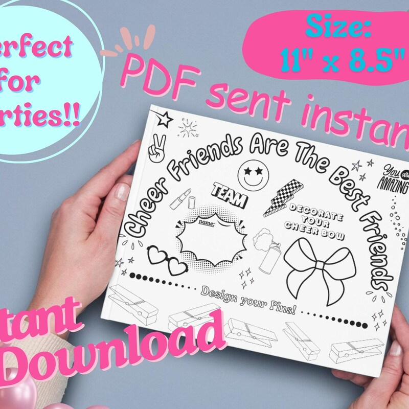 Cheer Coloring Page - Etsy