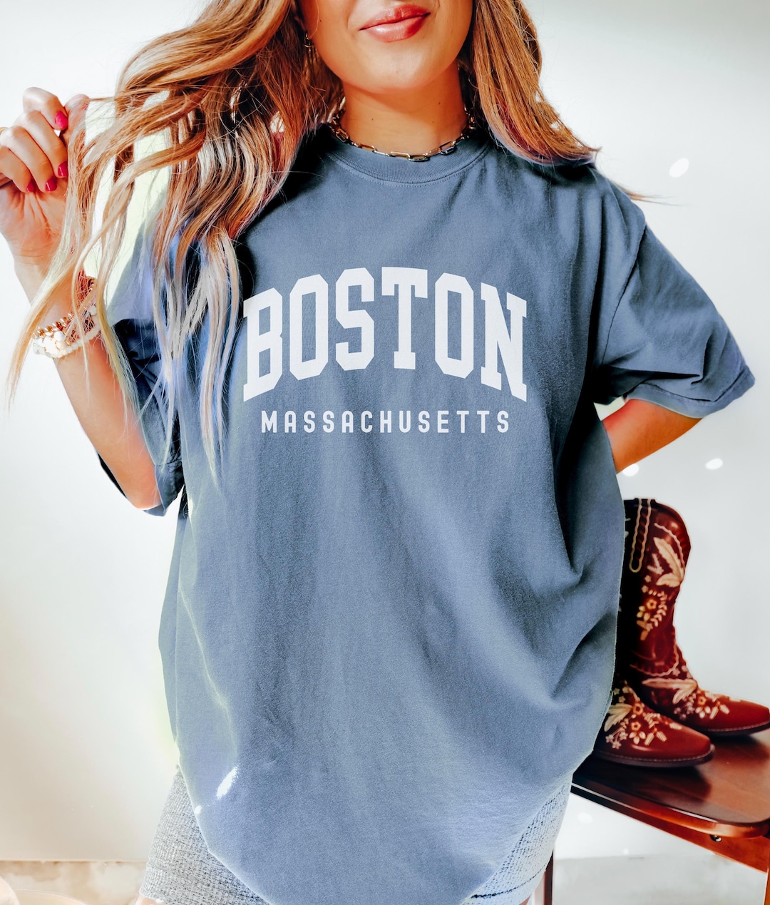 Comfort Colors Boston Massachusetts T-shirt: Travel Souvenir Gift - Etsy