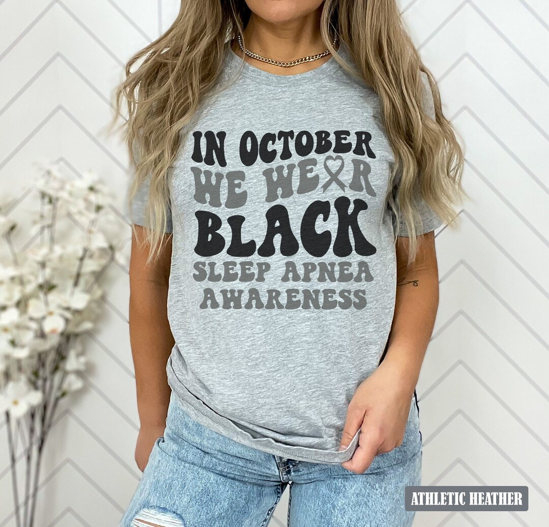 Sleep Apnea Awareness Shirt, Support Sleep Apnea Walk Tees, Black ...