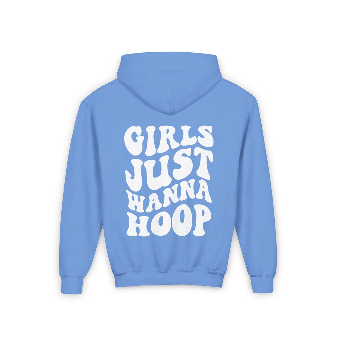Youth Girls Just Wanna Hoop Basketball Hooded Sweatshirt for Basketball ...