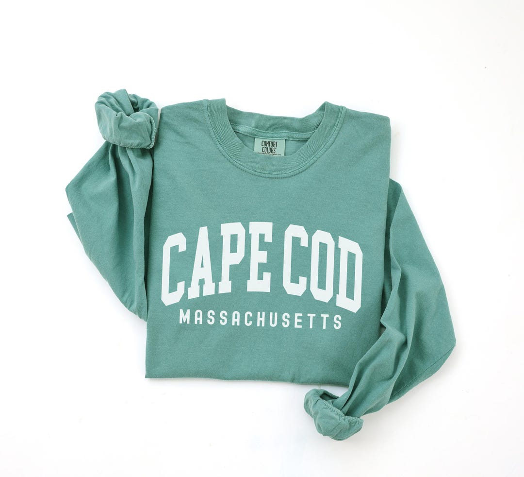 Cape Cod Long Sleeve Comfort Colors Shirt, Massachusetts Souvenir Gift, Cape Cod Massachusetts ...