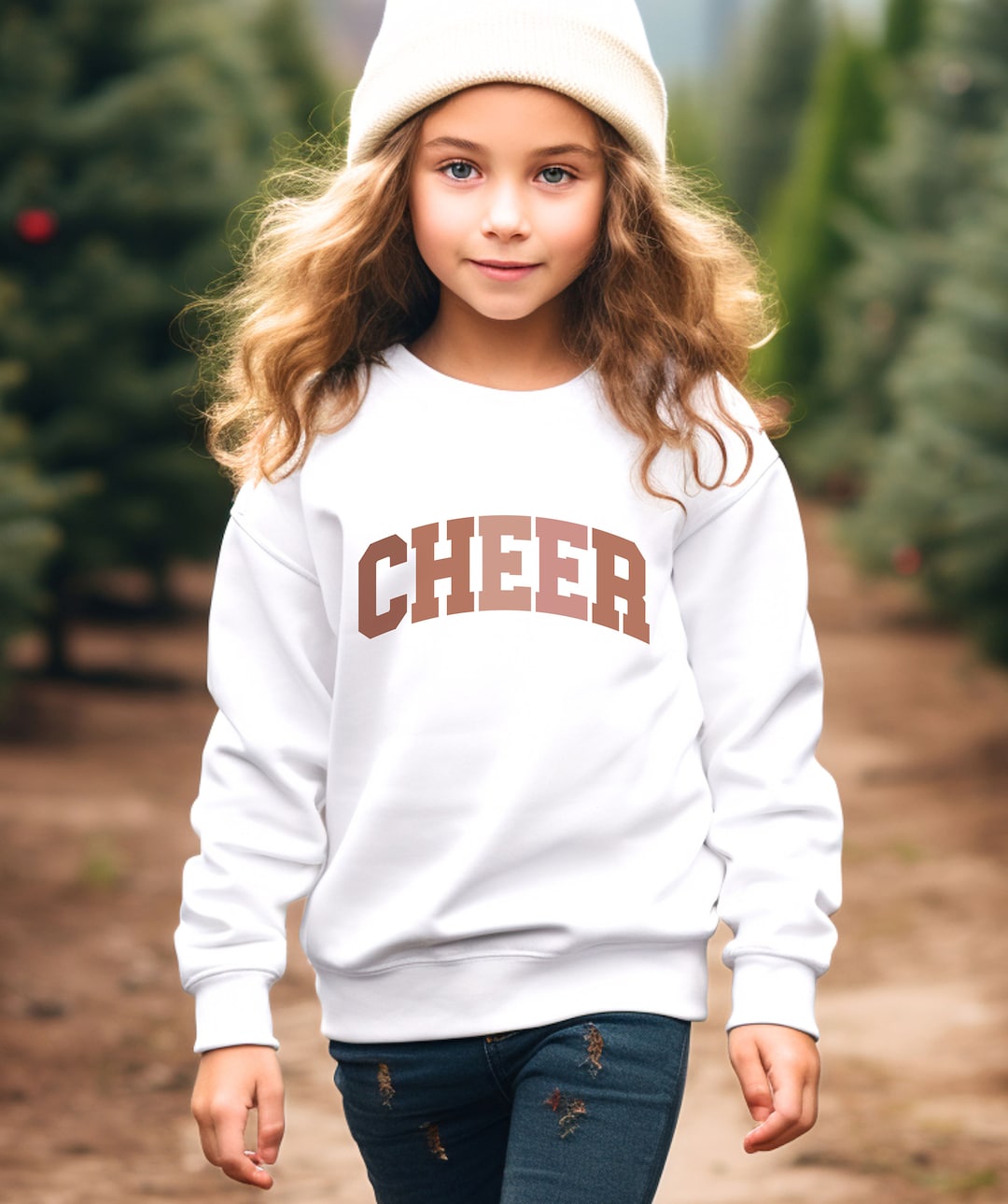 Youth Cheer Sweatshirt Kids Cheerleading Crewneck, Cute Childrens Shirt ...