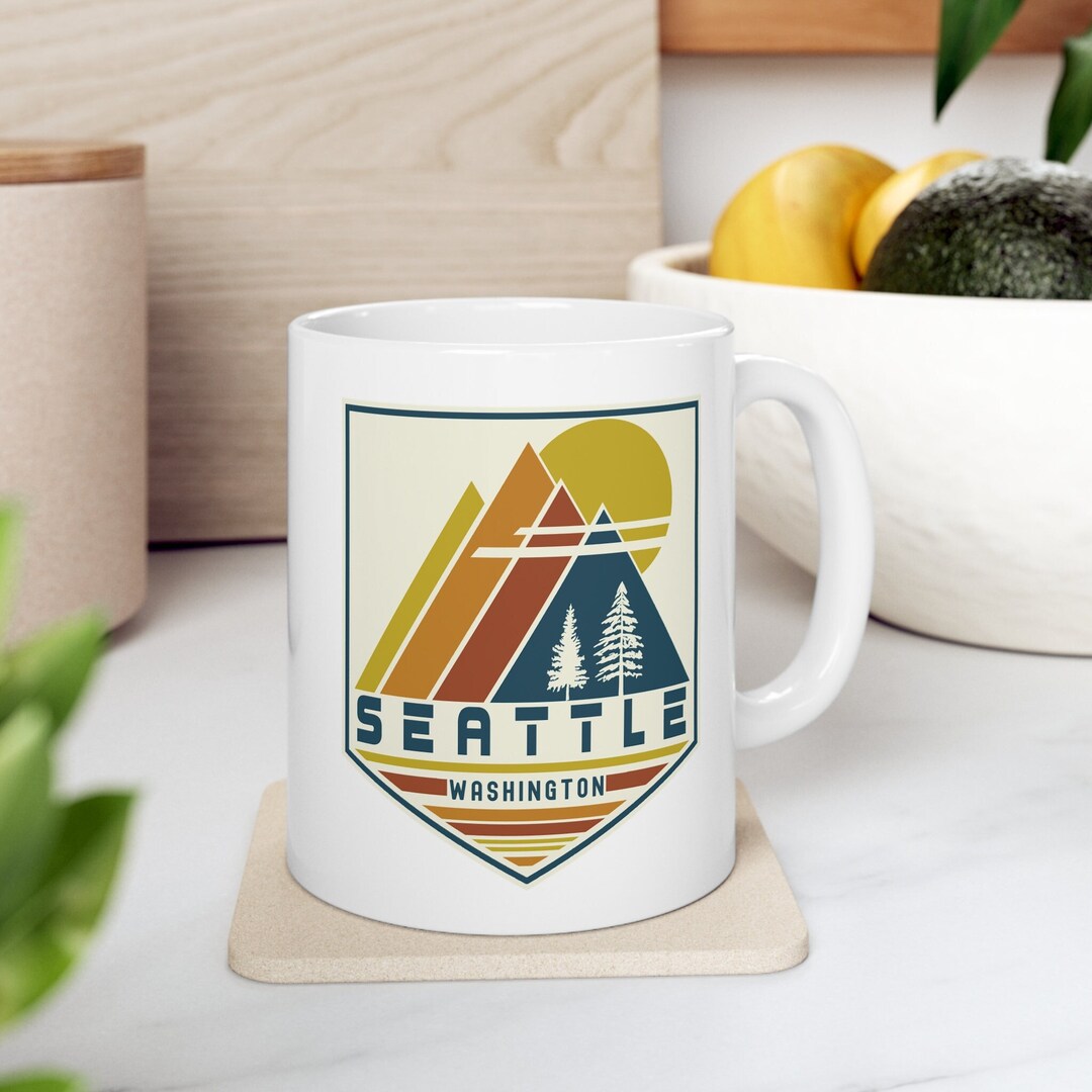 Seattle Mug, Washington Mug, Seattle Souvenir, Seattle Gift, Mountain ...