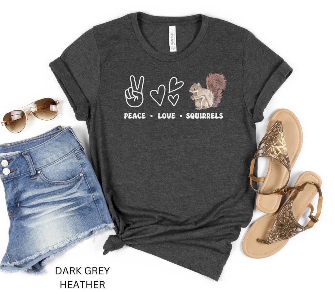 Squirrel Shirt, Peace Love Squirrel Shirt, Retro Squirrel Shirt, T ...