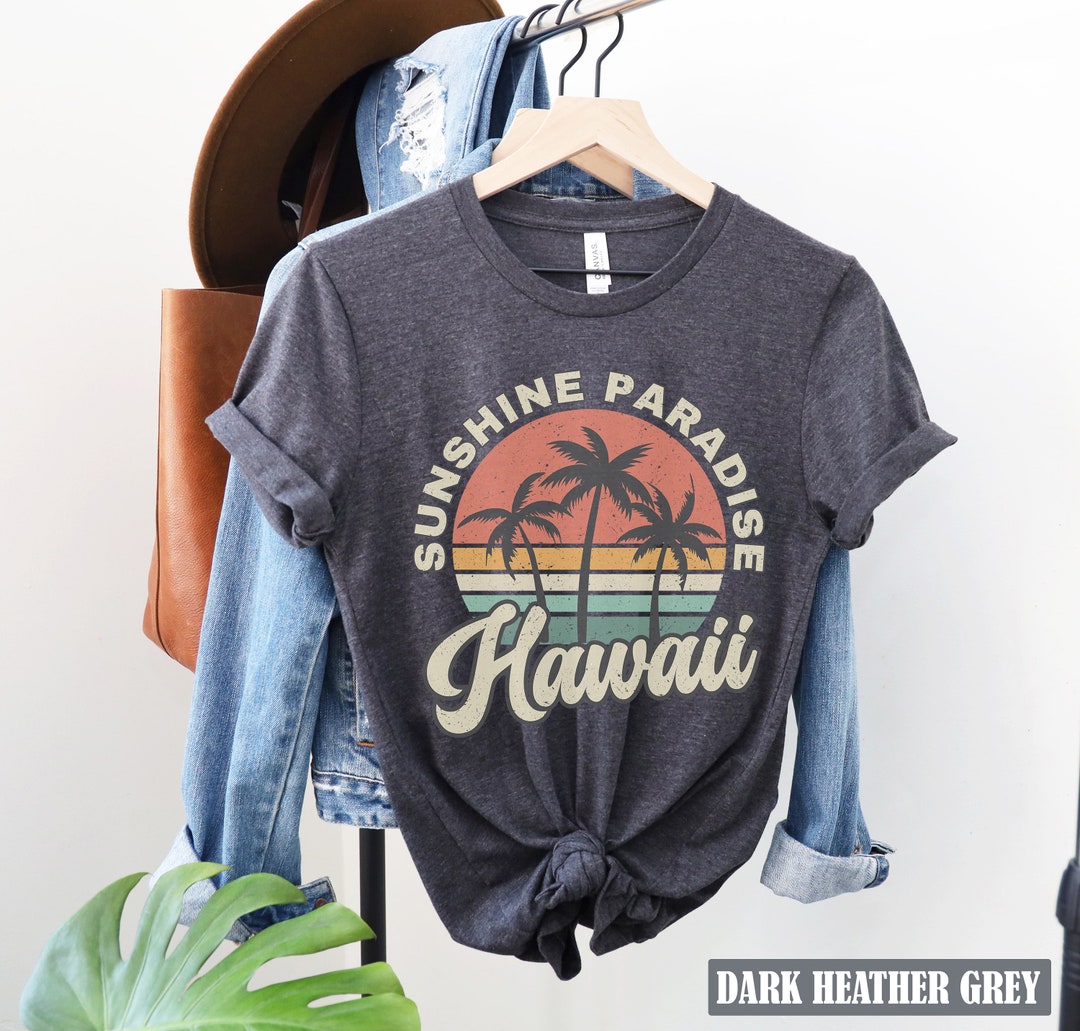 Hawaii Shirt Kauai Souvenir Tee, Palm Tree Retro Sunset Shirt, Hawaii ...