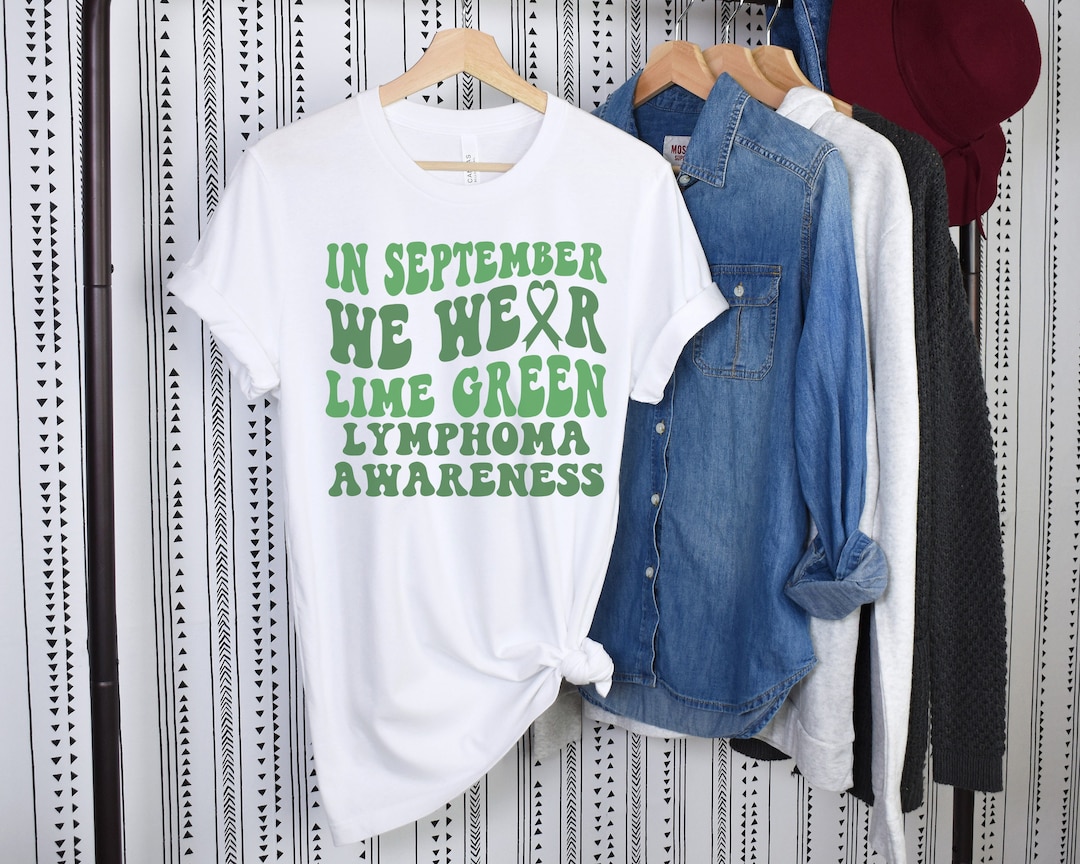 Lymphoma Awareness Shirt, Support Lymphoma Walk Tee Lime Green Ribbon ...