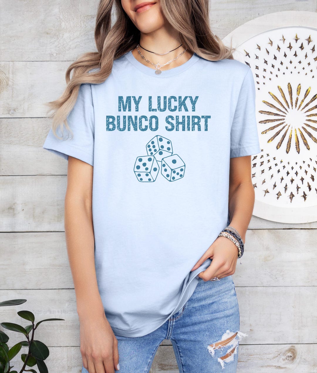 My Lucky Bunco Shirt, Fun Game Night Shirt, Dice Game Graphic T-shirt ...