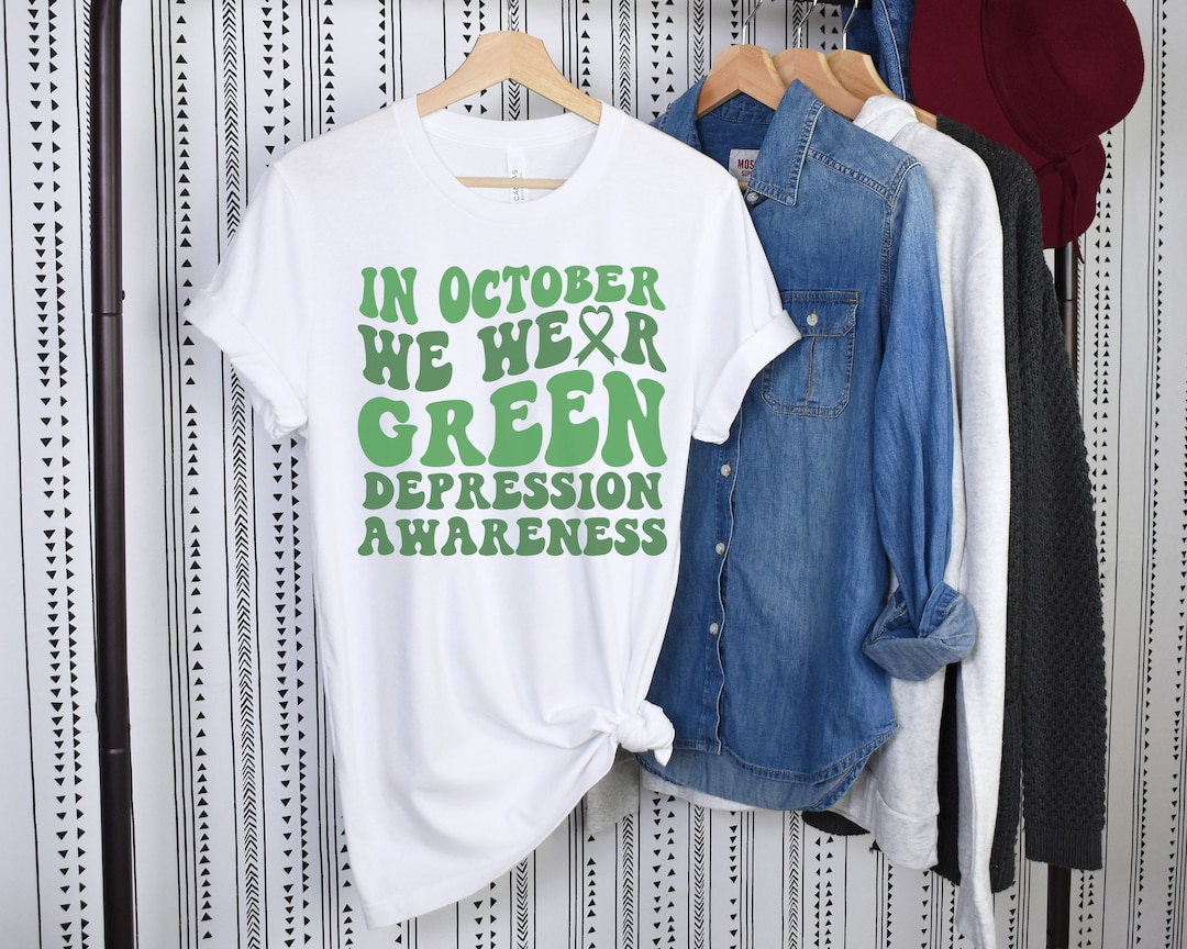 Depression Awareness Shirt, Fight Depression Walk Tees, Green Ribbon ...