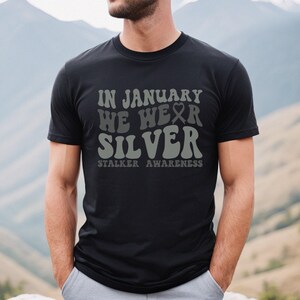 Stalker Awareness Shirt, Fight Stalker Walk Tees, Silver Ribbon Shirts ...