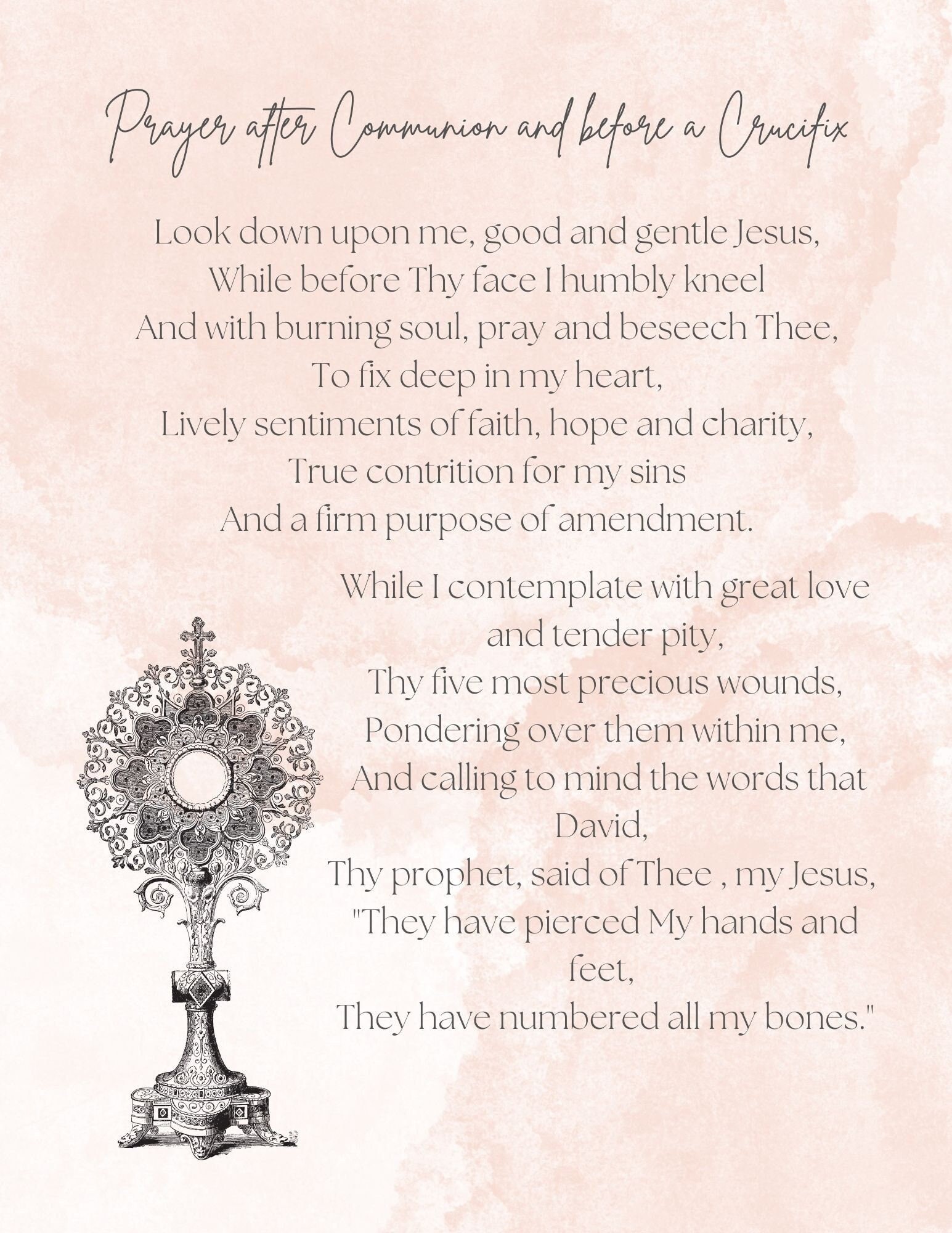 Prayer After Communion Card - Etsy