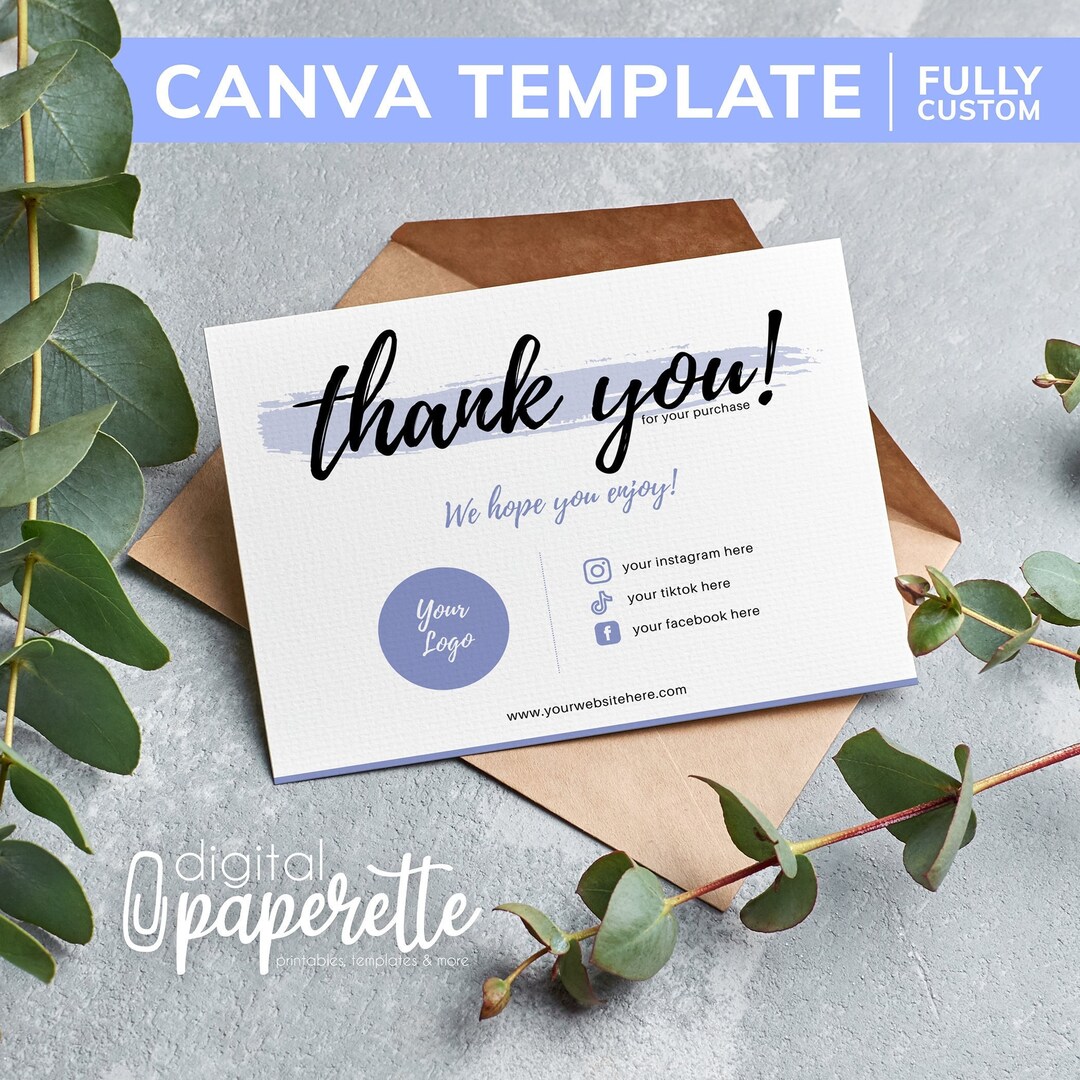 Business Thank You Card Canva Fully Custom Etsy