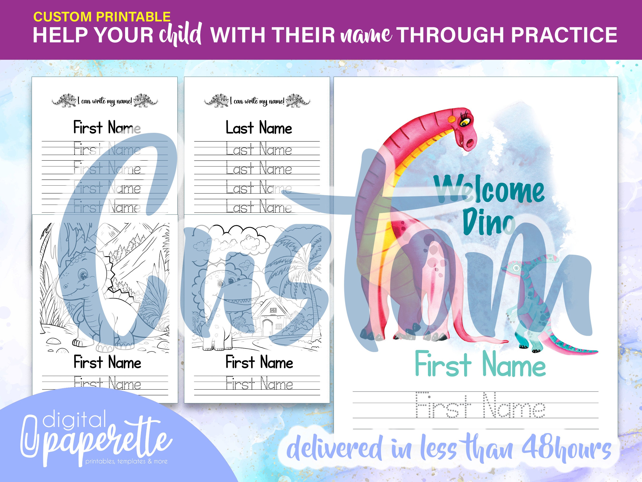 Printable Custom Name Worksheet | Dinosaurs | Help Your Child With ...